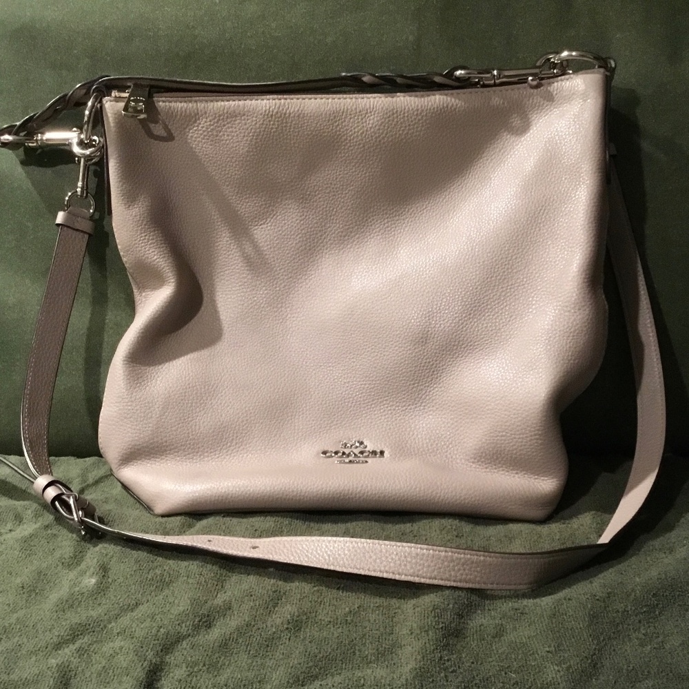 Coach Abby Duffle Gray Pebbled Leather Purse - Gem